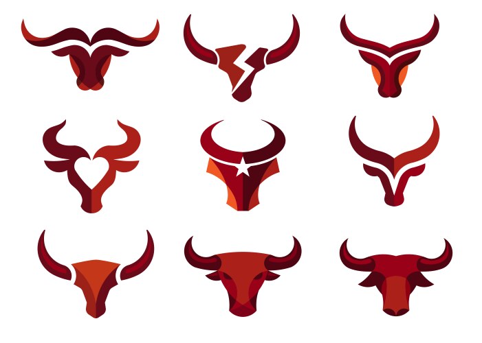 Abstract simple bull head logo concept Royalty Free Vector