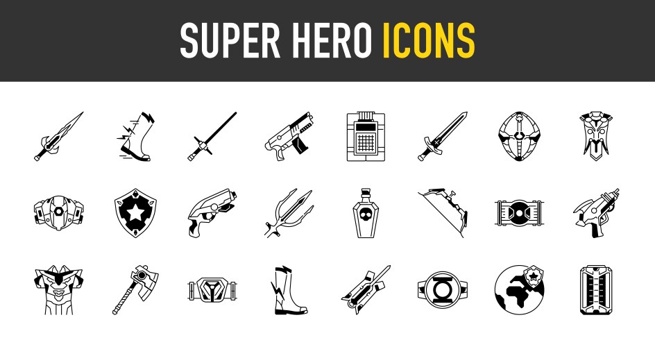 Super hero icon set Royalty Free Vector Image - VectorStock