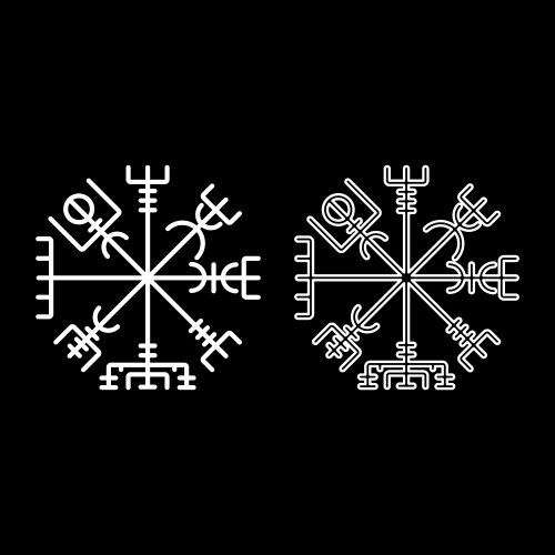Vegvisir magic navigation compass ancient sign Vector Image
