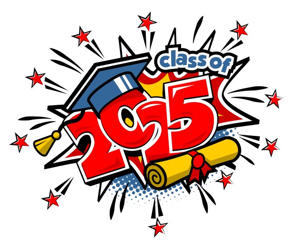 2025 graduate class logo Royalty Free Vector Image