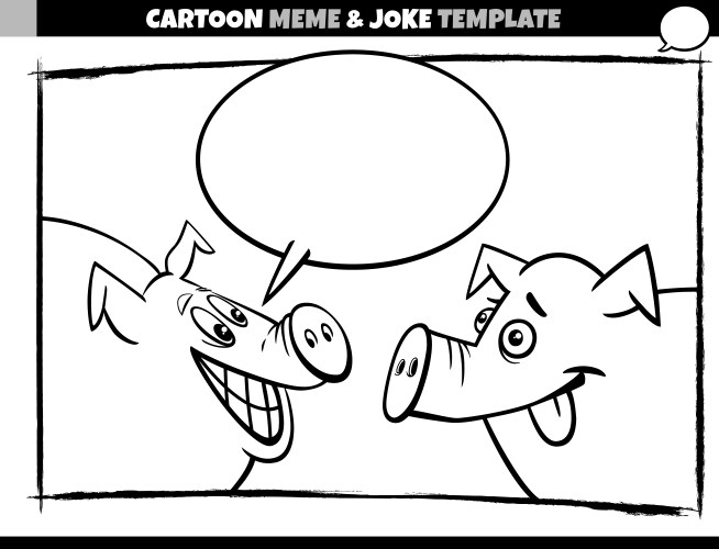 Cartoon meme template with speech balloon Vector Image