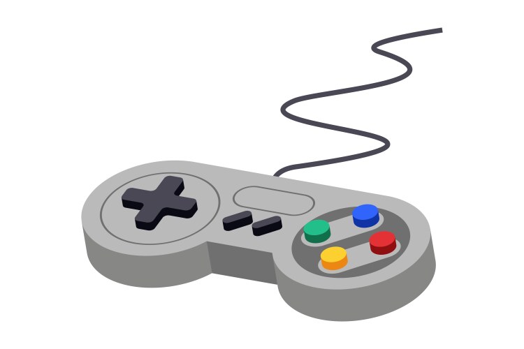 Video game controller of 90s and 00s retro play Vector Image
