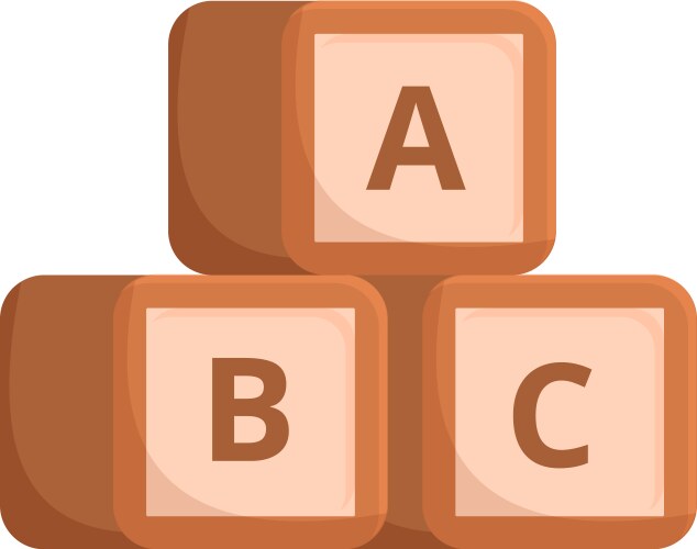 Wooden abc cubes forming basic english language Vector Image
