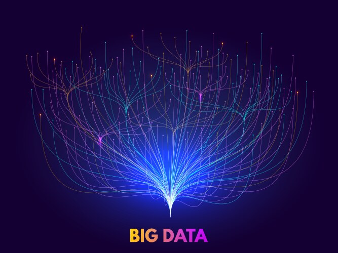 Data sorting colorful lines background flow Vector Image