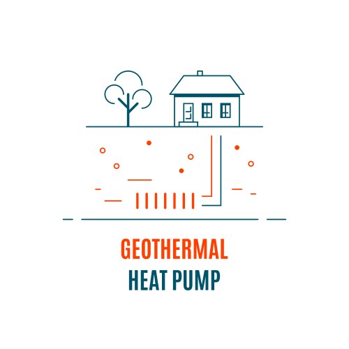 Two color geothermal energy icon from ecology Vector Image