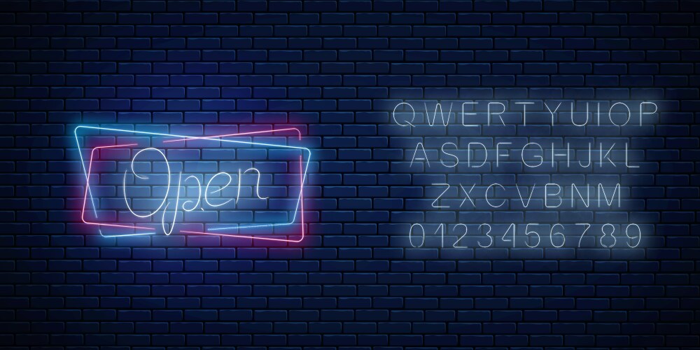 Neon font Royalty Free Vector Image - VectorStock