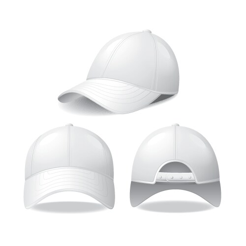 White cap mockup realistic style Royalty Free Vector Image