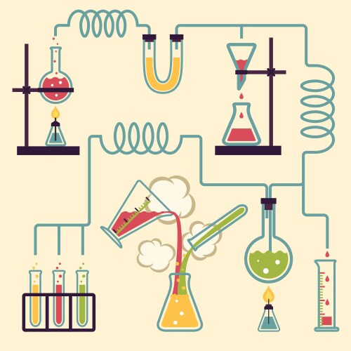 Chemistry laboratory and science equipment Vector Image