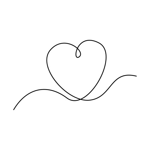 Flower heart symbol of love one line Royalty Free Vector