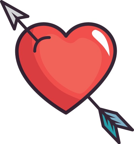 Cute heart to passion symbol style Royalty Free Vector Image