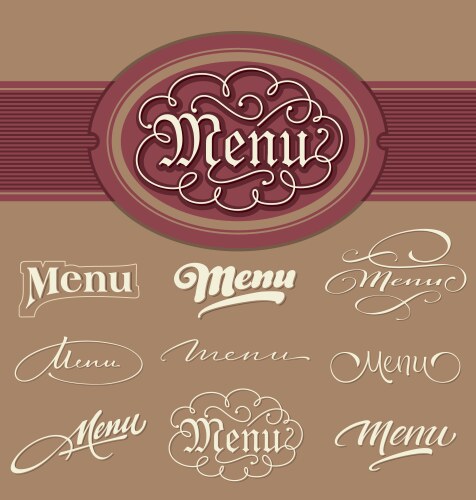 Menu Calligraphy Vector Images (over 19,000)