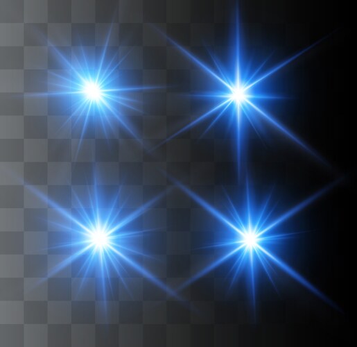 Glowing stars light effects graphic elements Vector Image