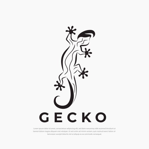 Lizard gecko logo icon download Royalty Free Vector Image