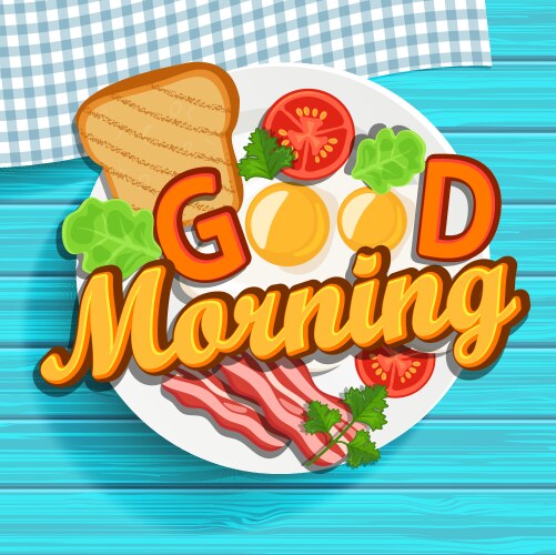 Good morning cartoon banner template Royalty Free Vector