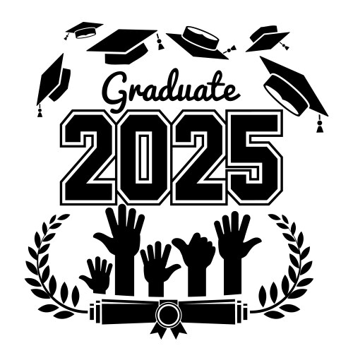 2025 graduate class logo Royalty Free Vector Image