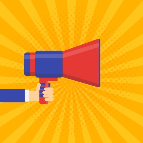 Comic book background with megaphone announcement Vector Image