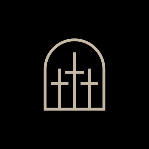 Three christ cross logo icon Royalty Free Vector Image