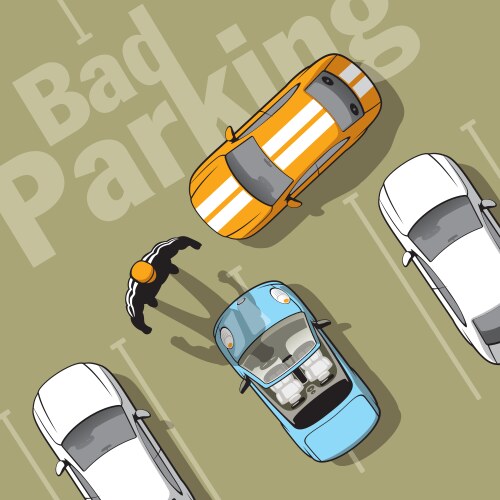 Bad parking Royalty Free Vector Image - VectorStock