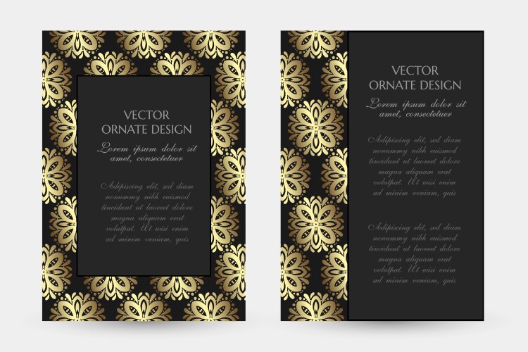 Bronze floral motif luxury vertical posters Vector Image