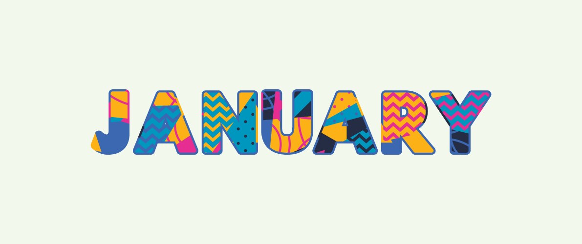 Festive january banner with colorful serpentine Vector Image