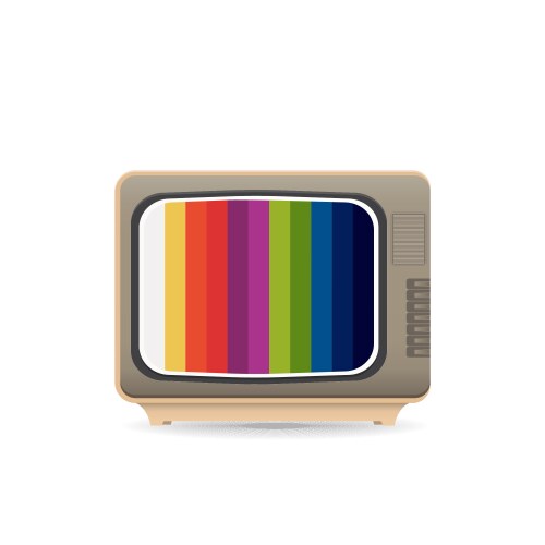 Retro tv with color frame Royalty Free Vector Image