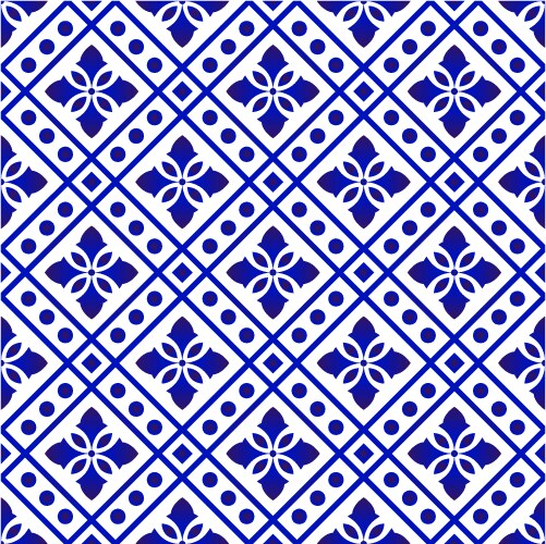 Blue and white batik pattern Royalty Free Vector Image