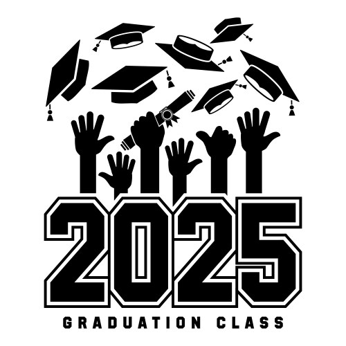 2025 graduate class logo Royalty Free Vector Image