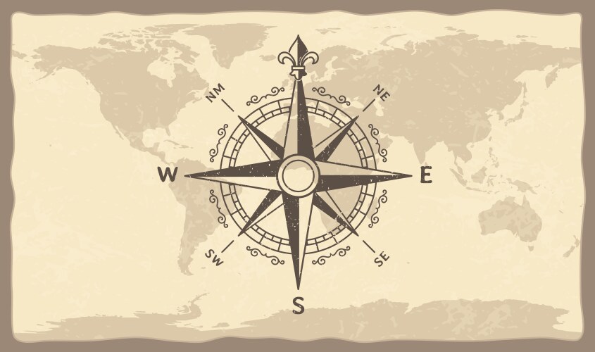 Vintage Compass Rose Vector Images (over 9,200)