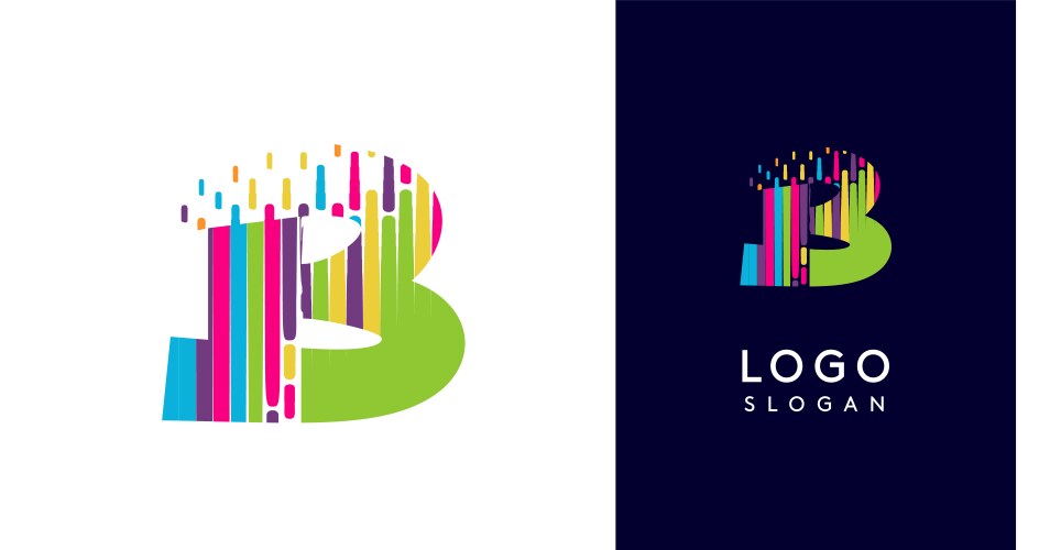 Colorful stripes transitioning into pixel-like Vector Image