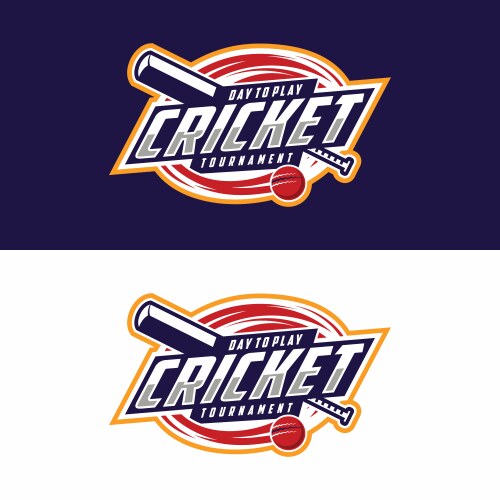 Cricket team logo template design Royalty Free Vector Image