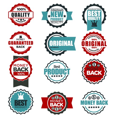 Premium and quality labels Royalty Free Vector Image