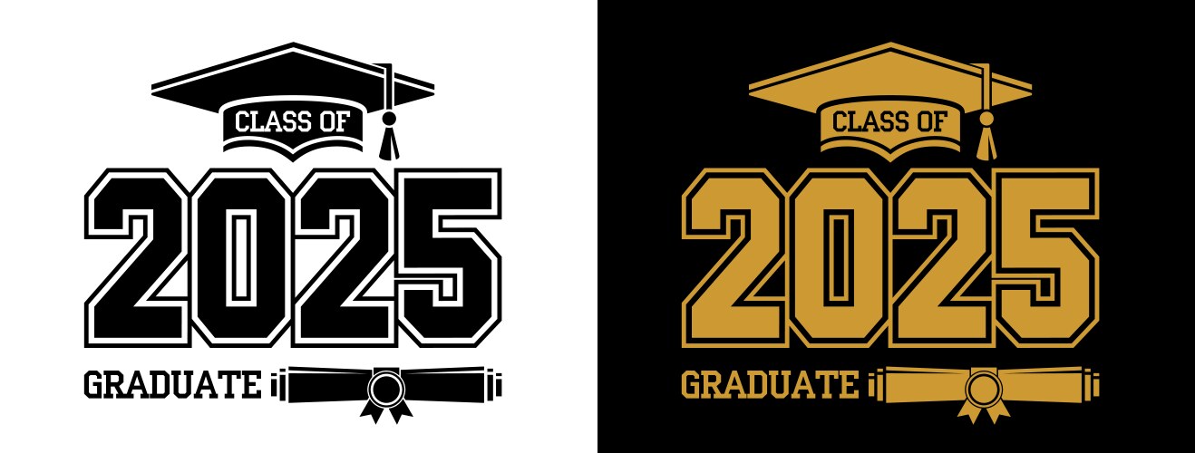 2025 graduate class logo Royalty Free Vector Image