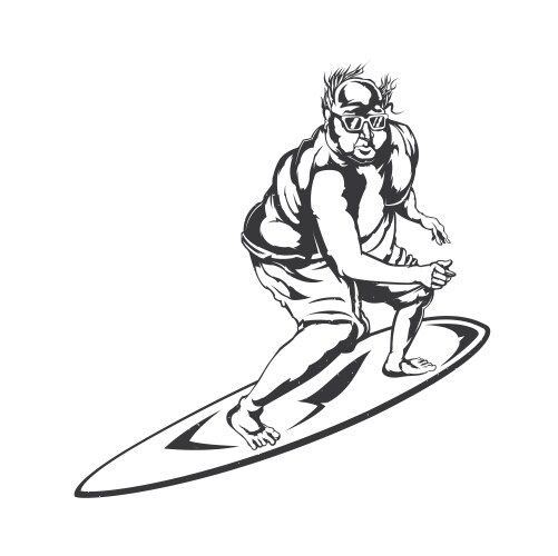 Surf rider symbol print template stylized Vector Image