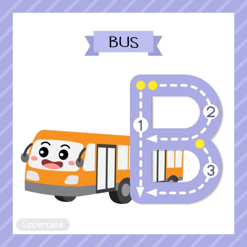 Letter m uppercase tracing minibus Royalty Free Vector Image