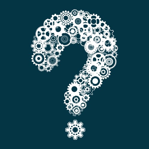 Human head with question mark form lines Vector Image