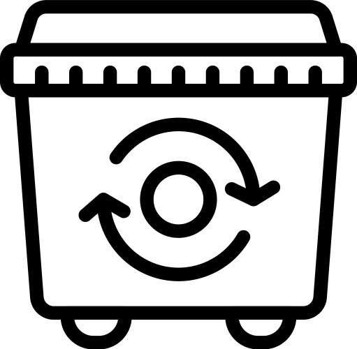 Waste management icon outline rubbish Royalty Free Vector