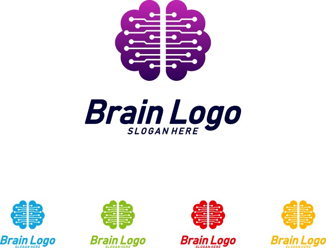 Genius brain logo Royalty Free Vector Image - VectorStock
