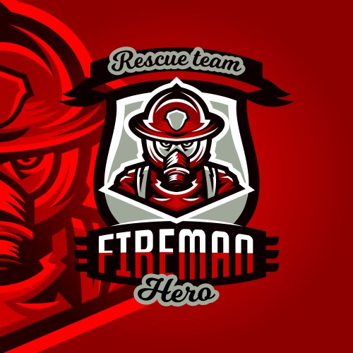 Simple firefighter logo Royalty Free Vector Image