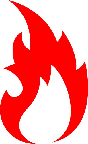 Fire icon red color symbol or emblem Royalty Free Vector