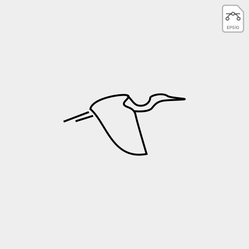 Blue bird line art icon logo Royalty Free Vector Image