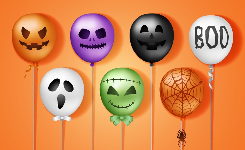 Halloween banner ghost scary spooky air Royalty Free Vector