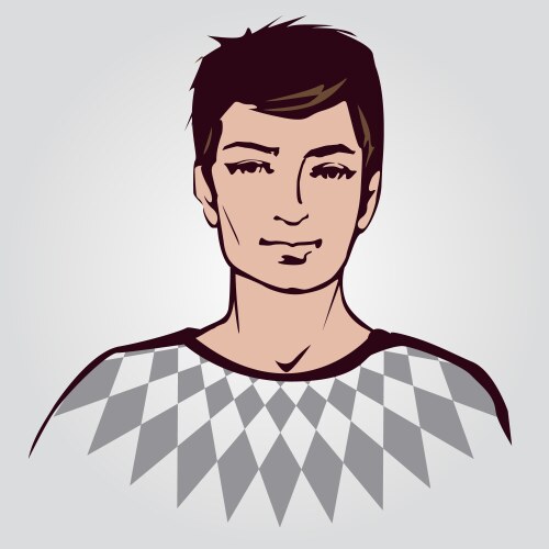 Face expression handsome young man smiling Vector Image