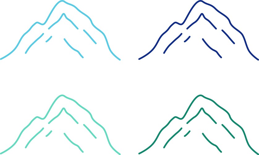 Mountains sign symbol logo Royalty Free Vector Image