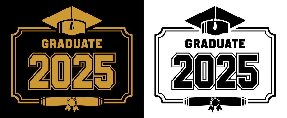 2025 graduate class logo Royalty Free Vector Image