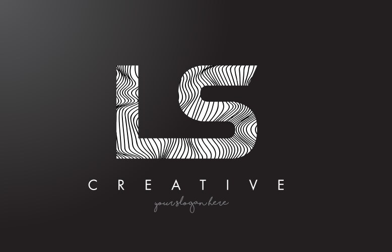 Ls l s letter logo design with swoosh and black Vector Image