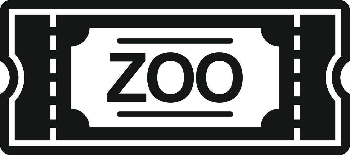 Zoo ticket admitting access to wildlife park Vector Image