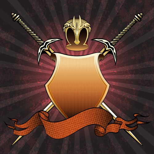 Shield and helmet Royalty Free Vector Image - VectorStock