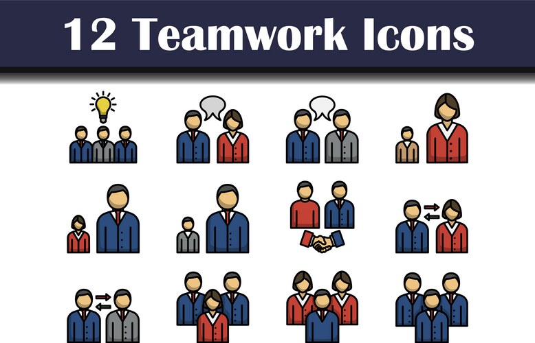 Teamwork icon set Royalty Free Vector Image - VectorStock