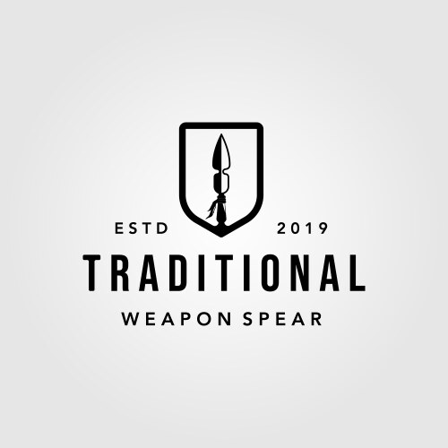 Native indian spear arrowhead logo design hunting Vector Image