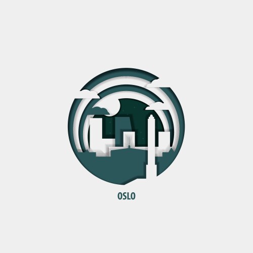 Paper cut layer craft oslo Royalty Free Vector Image